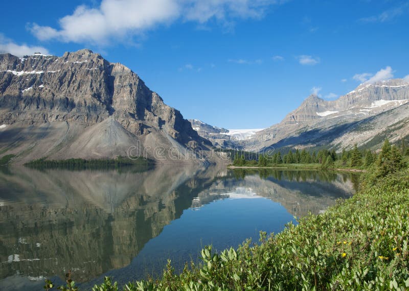 Bow Lake stock photo. Image of fans, scenic, wilderness - 18071726