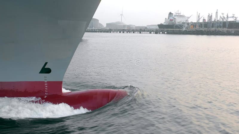 Container Ship Bow Pushing through the Ocean Stock Video - Video of ...