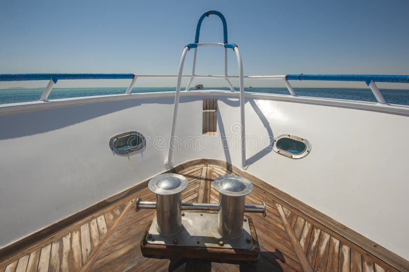 Bow of a Luxury Motor Yacht Stock Photo - Image of white, wooden: 57870850