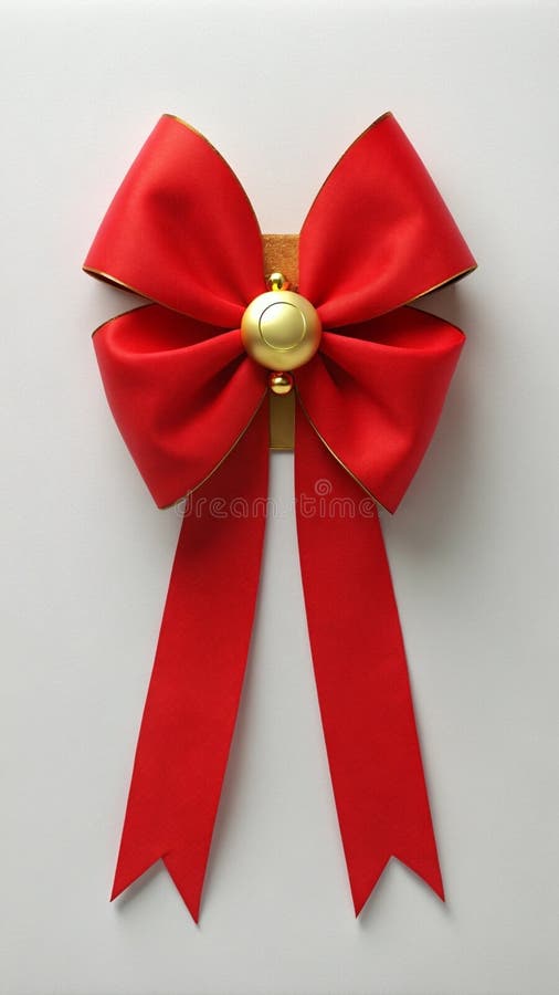 Full Overhead Shot of a Red Ribbon Bow. Stock Illustration ...