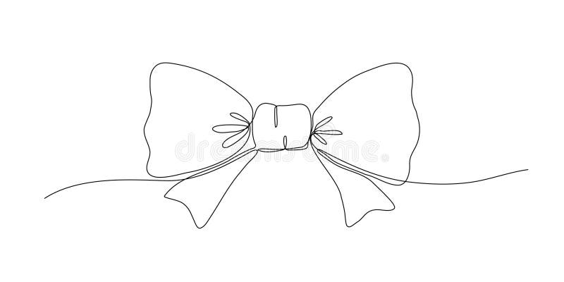 Bow One Continuous Line Art. Drawing Sketch Stock Vector - Illustration ...
