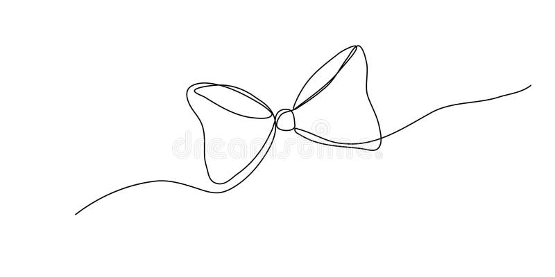 Bow One Continuous Line Art. Simple Drawing Sketch Stock Vector ...