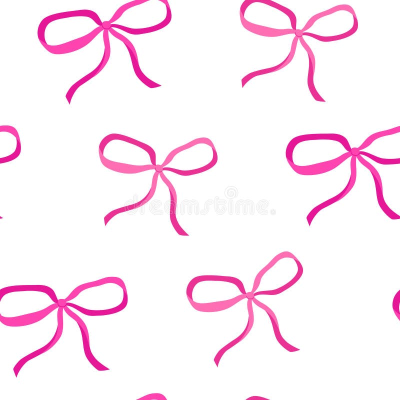 Ribbon Bow, Knots, Tie Ups, Gift Bows Seamless Pattern. Wedding ...
