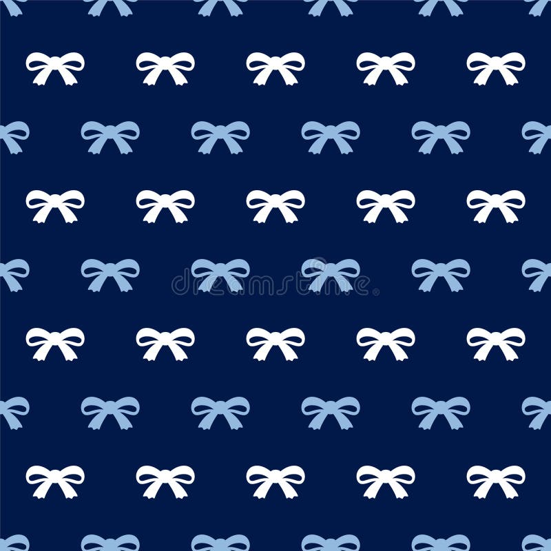 Bow Pattern on Dark Blue Background. Stock Vector - Illustration of ...