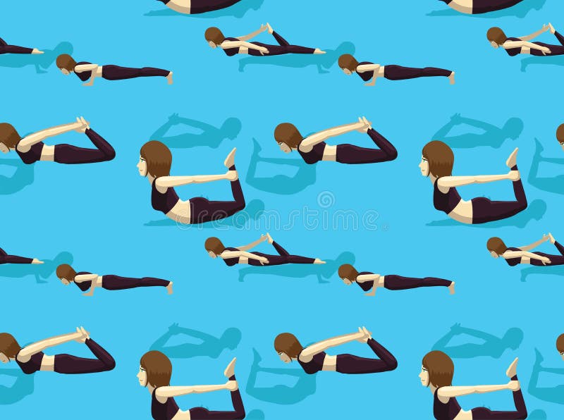 Bow Pose Yoga Manga Tutorial How Cartoon Vector Illustration Seamless ...