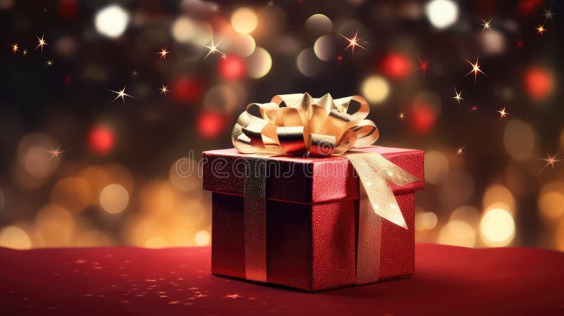Bow present box open stock illustration. Illustration of ribbon - 369280014