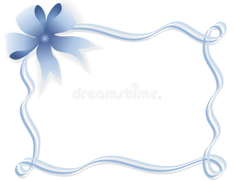 Christmas Border Blue Ribbons Stock Illustration - Illustration of blue ...