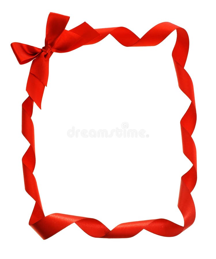 Red Bow ribbons border stock image. Image of collection - 17393337
