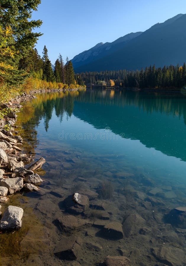 Bow River, Banff with Mountains 2-2 Stock Photo - Image of river, hills ...
