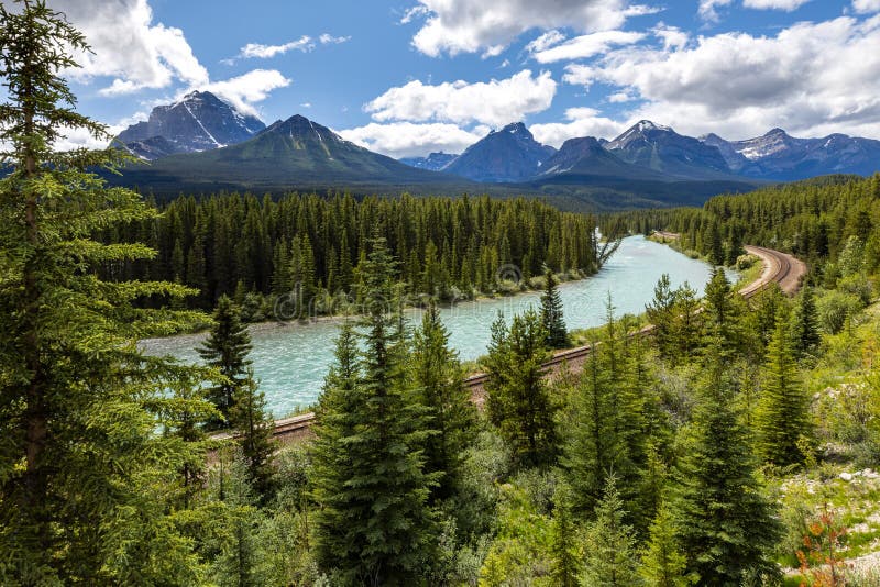 Bow River of Banff National Park in Alberta Canada Stock Image - Image ...