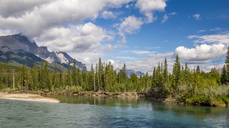 254 Bow River Mount Rundle Banff National Park Stock Photos - Free ...