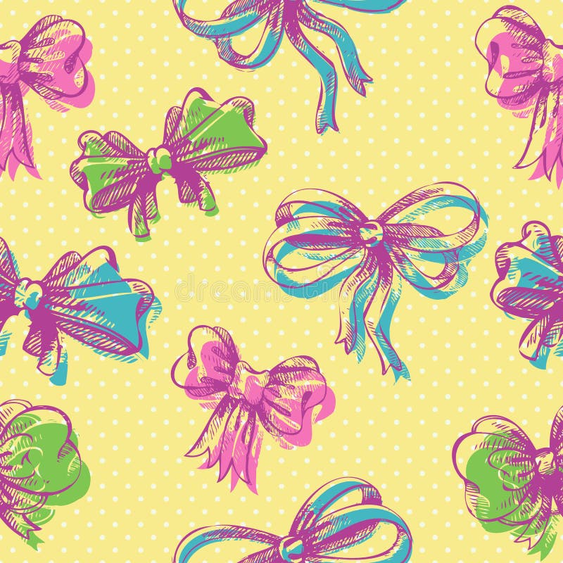 Bow seamless pattern stock vector. Illustration of happy - 33288107