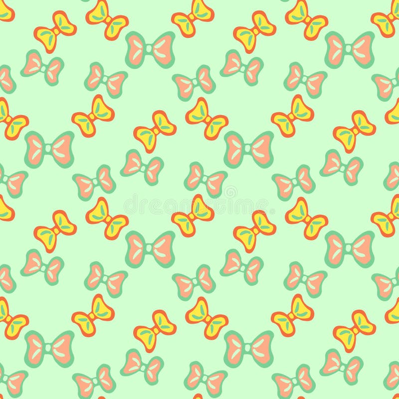 Bow Seamless Vector Pattern, Colorful Fashion Background Stock Vector ...