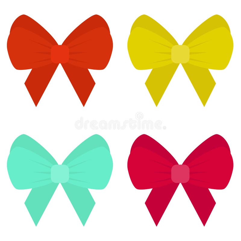 Set of multi-colored bows stock vector. Illustration of collection ...