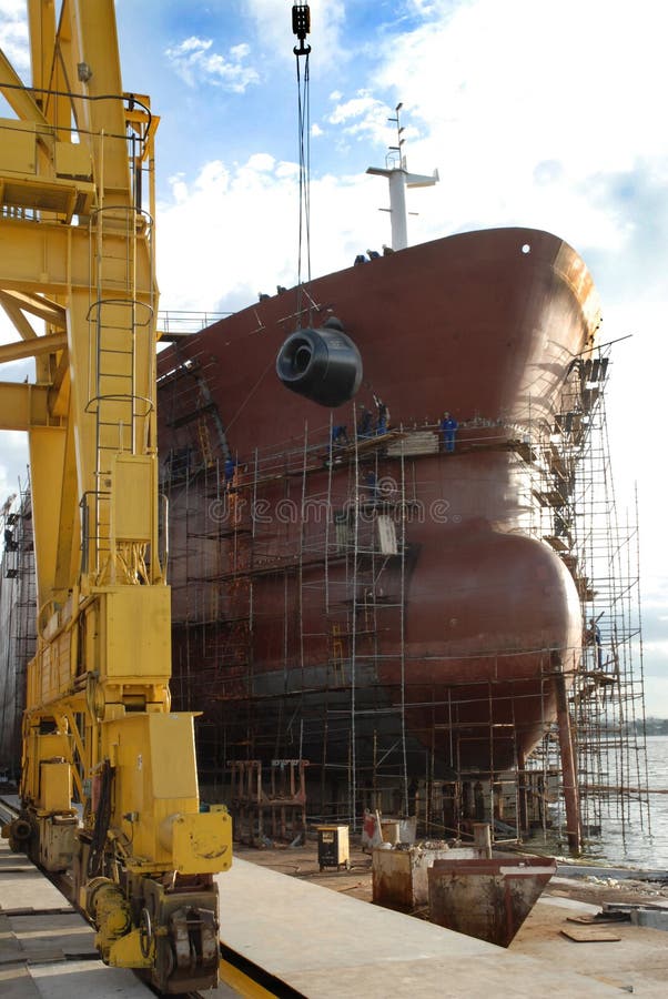 Ship Under Construction in Shipyard, Rio De Janeiro, Brazil. Stock ...