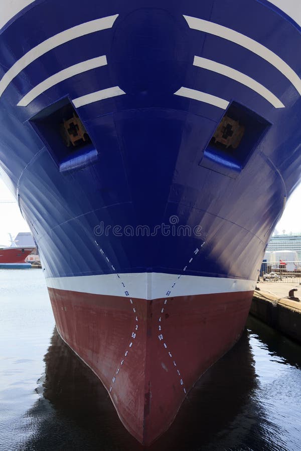 Bow of a ship stock photo. Image of harbor, docked, industrial - 135308462