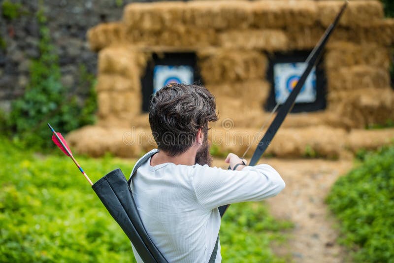 Bow shooting outside stock photo. Image of outdoors, attractive - 77321786