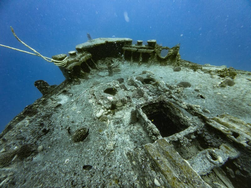 Bow of the SS Thistlegorm Wreck Stock Image - Image of ocean, hawsepipe ...