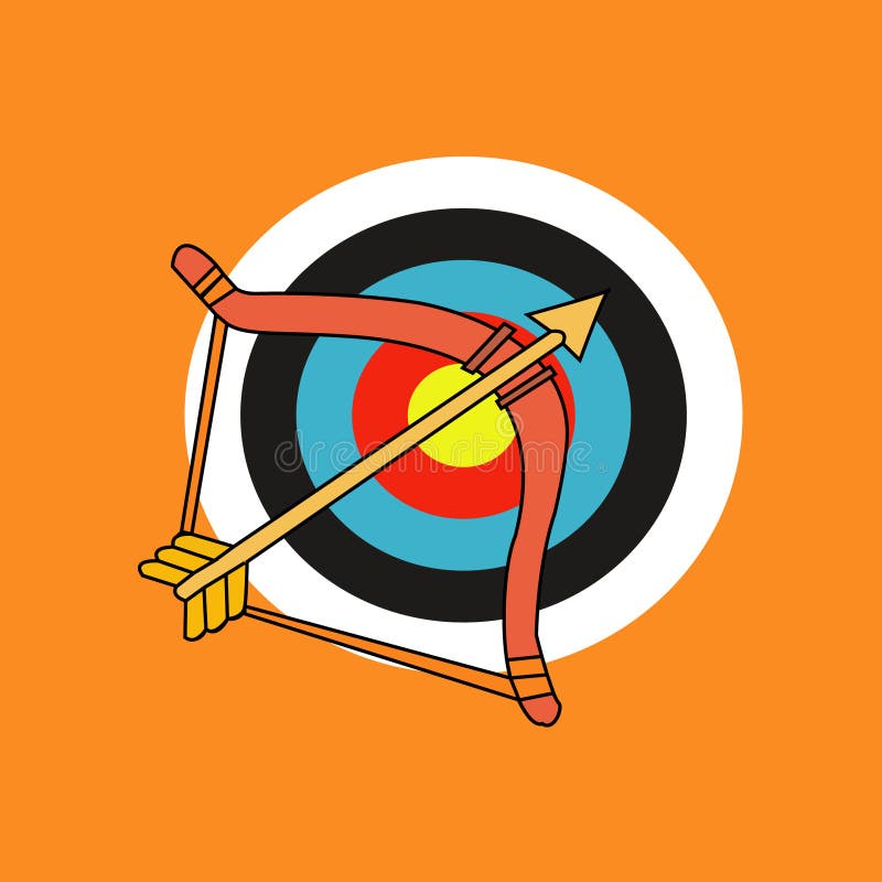 Bow and target icon stock vector. Illustration of aiming - 196817378