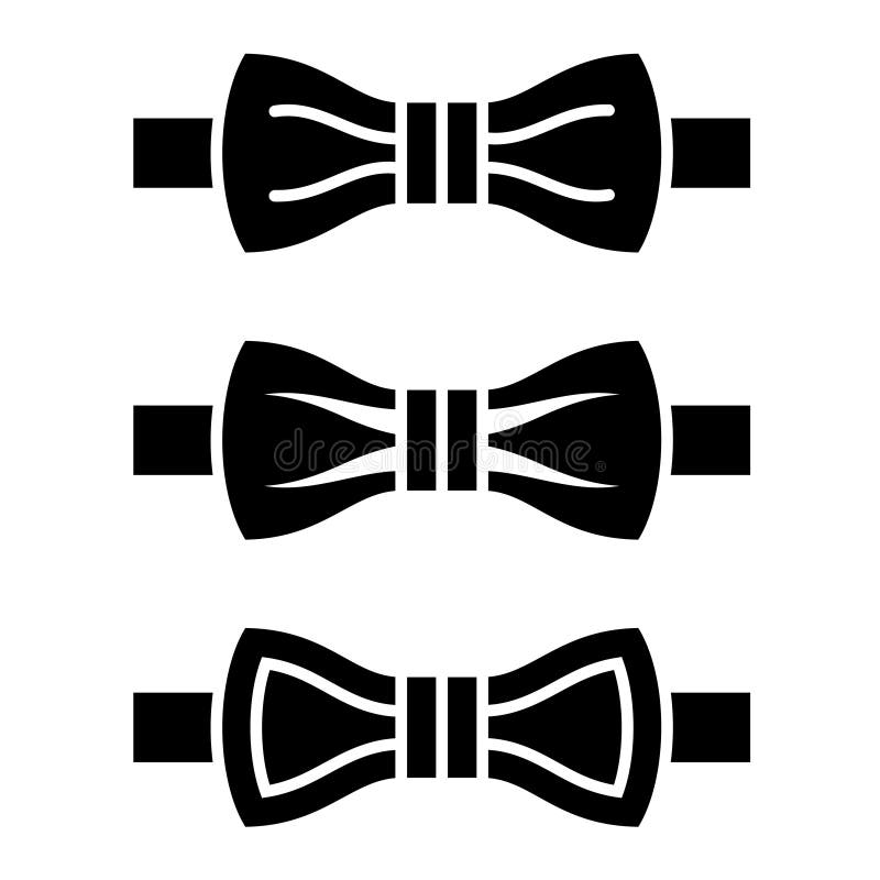 Bow tie black symbols stock vector. Illustration of element - 95286840