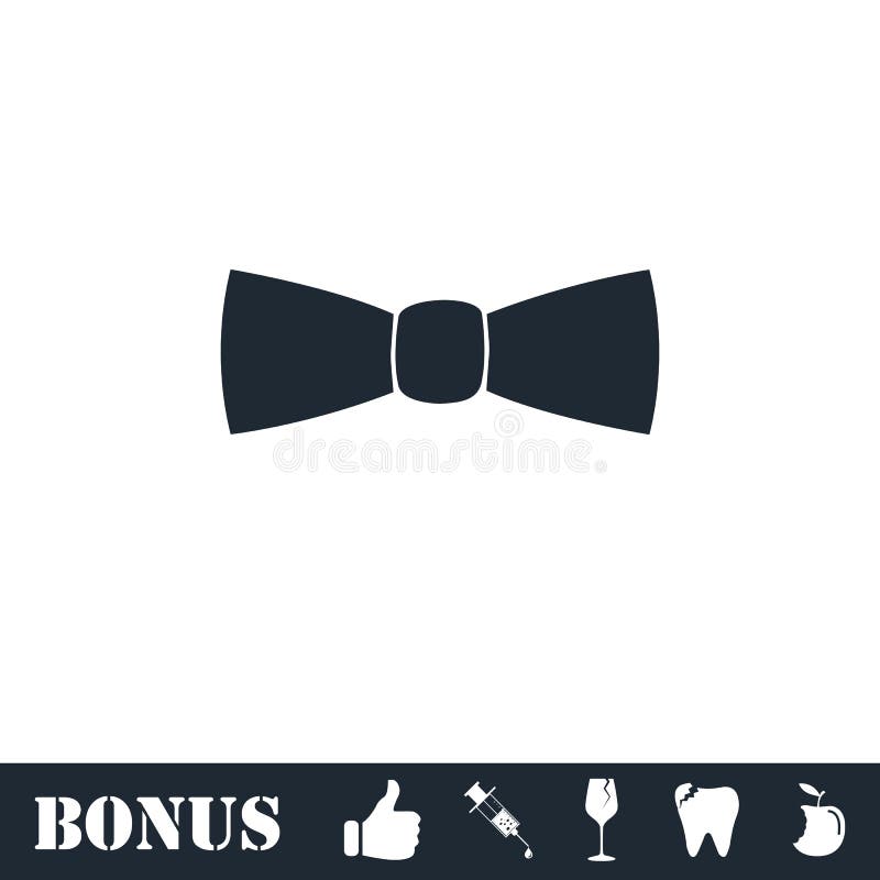Bow tie icon flat stock illustration. Illustration of icon - 182644005