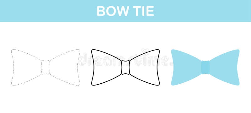 Bow Tie Tracing and Coloring Worksheet for Kids Stock Vector ...