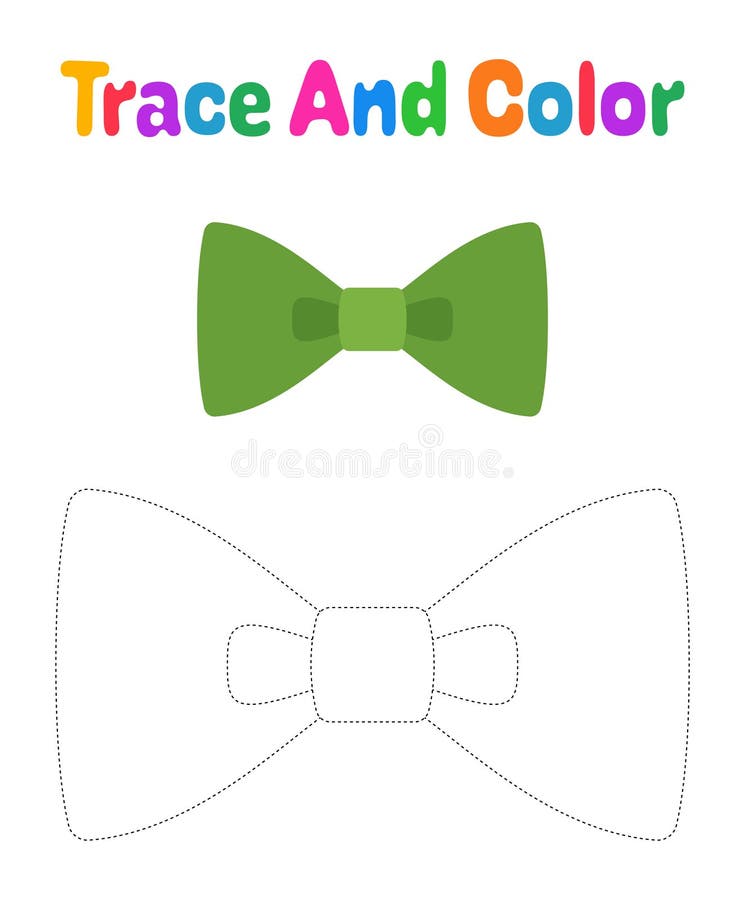 Bow Tie Tracing Worksheet for Kids Stock Vector - Illustration of paper ...