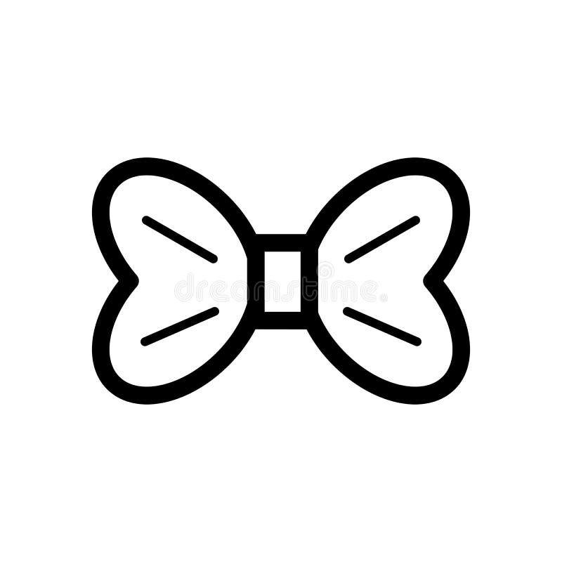 The Bow Vector Icon. Black and White Bow Illustration. Outline Linear ...
