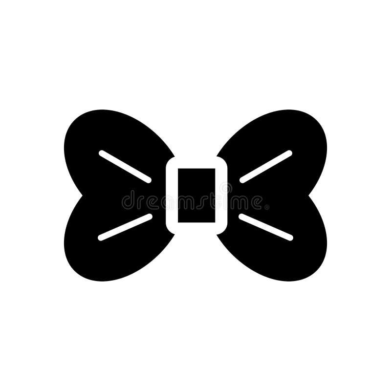 The Bow Vector Icon. Black and White Bow Illustration. Solid Linear ...