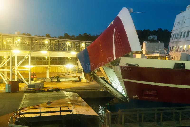 Bow visor stock photo. Image of loading, delivery, goods - 157427556