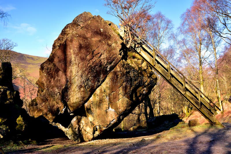 Bowder Stone Borrowdale Cumbria England Stock Photos - Free & Royalty ...