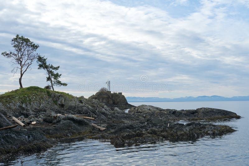 Bowen Island Lighthouse Looking Out To Sea Stock Photo - Image of ...