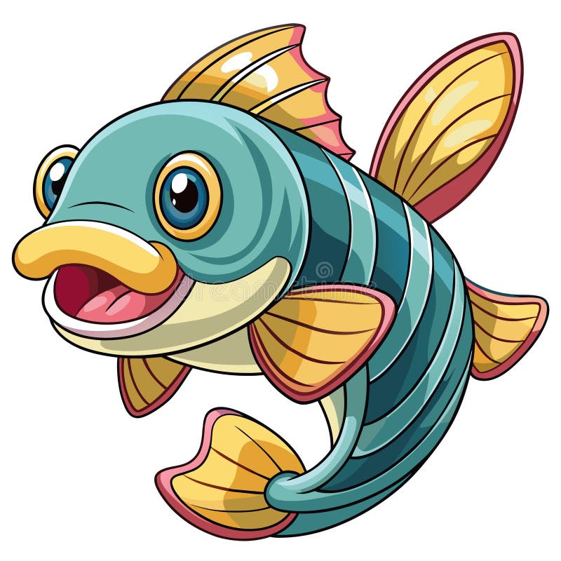 Bowfin Fish Dancing Vector Kawaii Stock Illustration - Illustration of ...