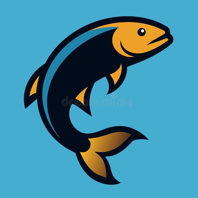 Bowfin Fish Jumps Icon Vector Illustration Stock Vector - Illustration ...