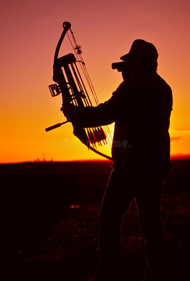 Female Bowhunter in Sunset stock image. Image of bowhunter - 30229031