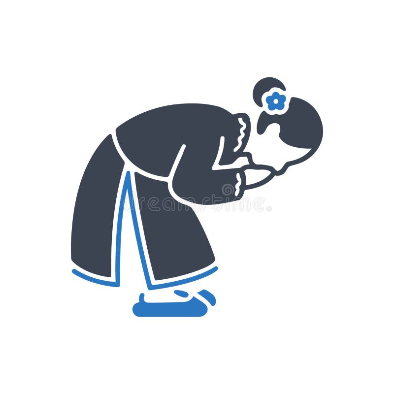 Bowing woman icon stock vector. Illustration of culture - 376289512