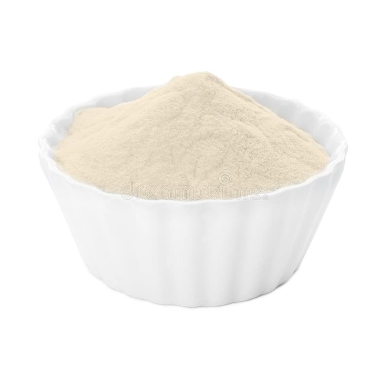 Bowl of Agar-agar Powder Isolated on White Stock Photo - Image of ...