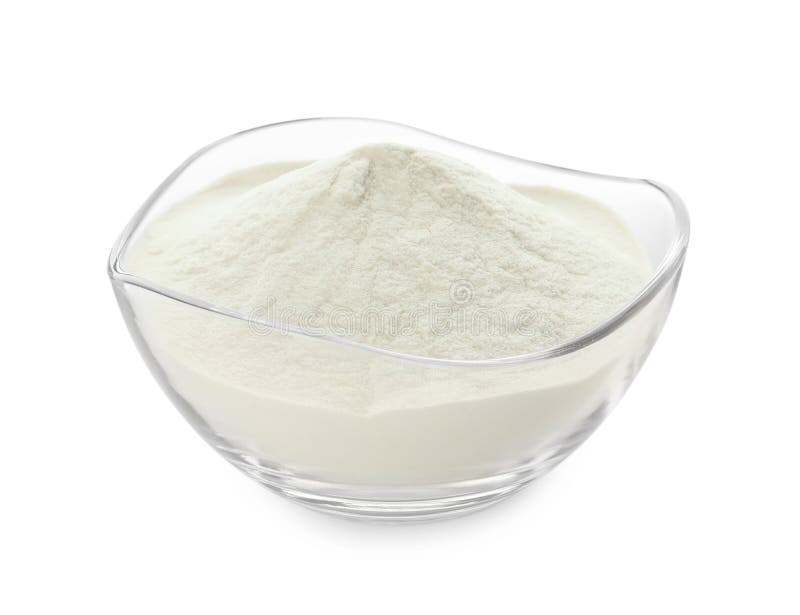 Bowl of Agar-agar Powder Isolated on White, Closeup Stock Photo - Image ...