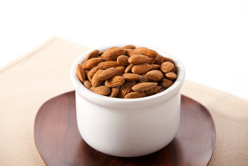 Bowl of almonds stock photo. Image of snack, almonds - 17371458