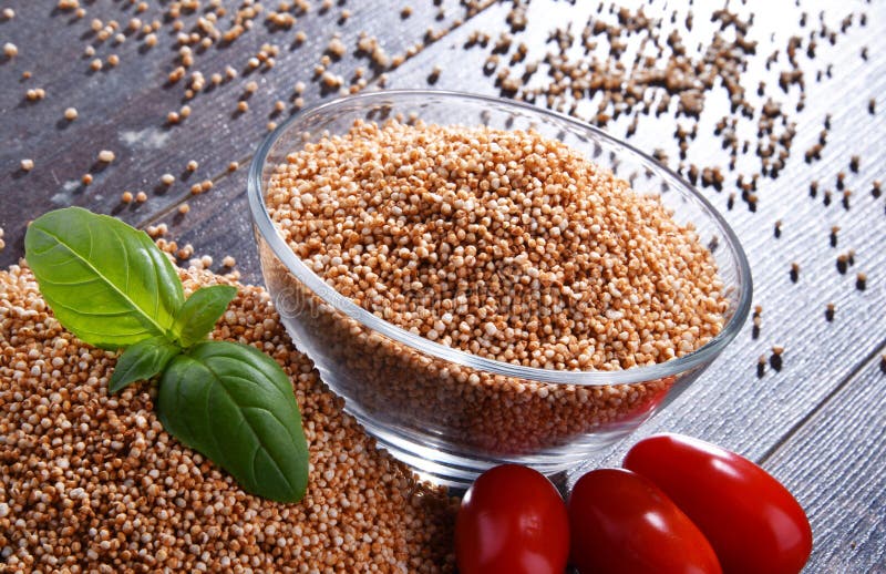Bowl of Amaranth Grain on Wooden Table Stock Image - Image of healthy ...