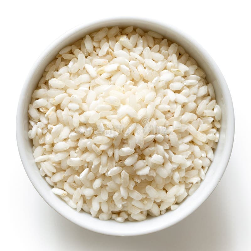 Bowl of Arborio Short Grain White Rice on White from Ab Stock Image ...