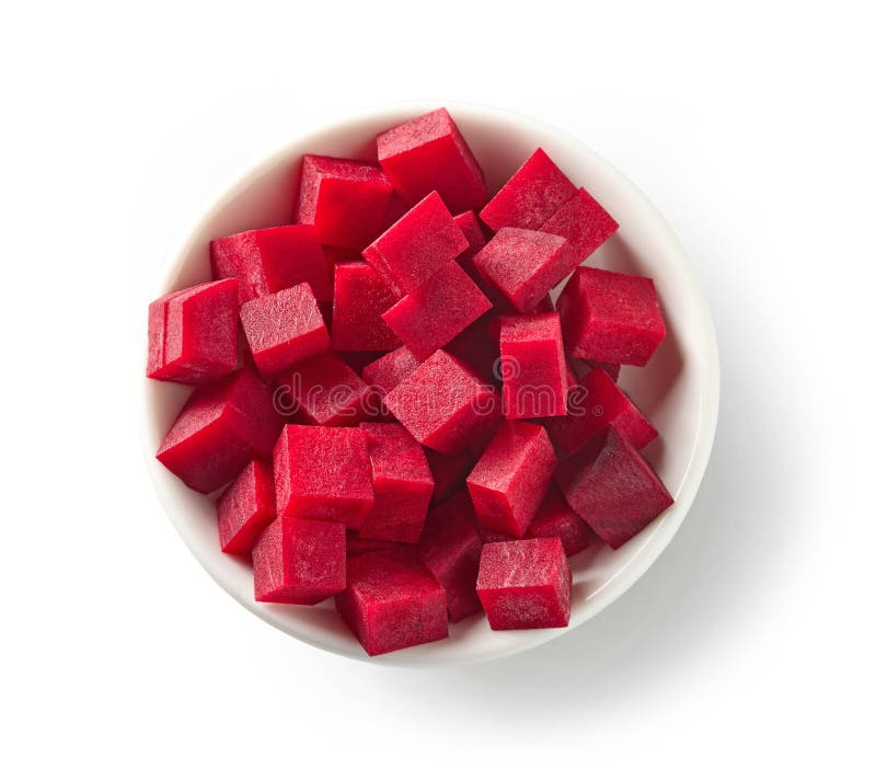 Bowl of beetroot cubes stock image. Image of background - 260315891
