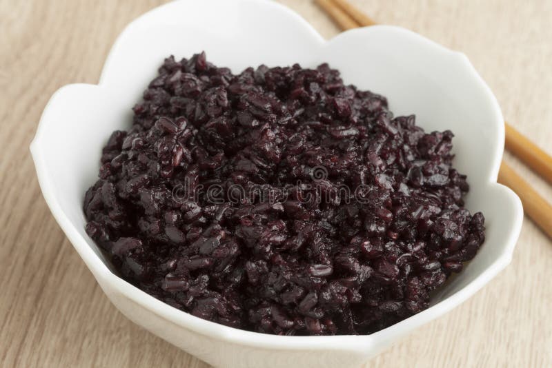 Thai Dessert Black Sticky Rice with Coconut Milk Stock Image - Image of ...