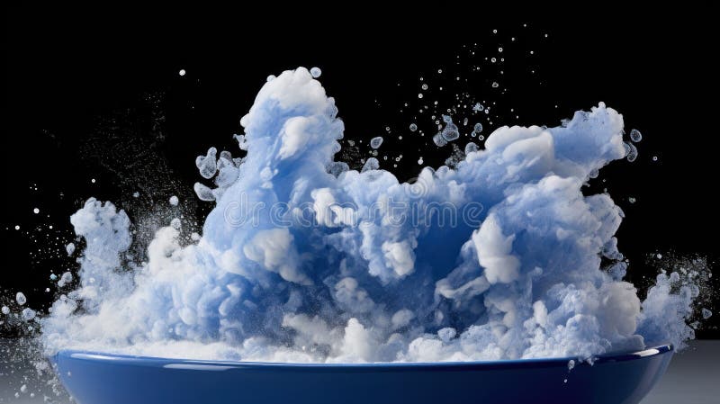 A Bowl of Blue Liquid with White Powder in it, AI Stock Illustration ...