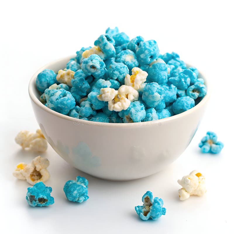 Bowl of Blue Popcorn stock illustration. Illustration of unique - 356587488