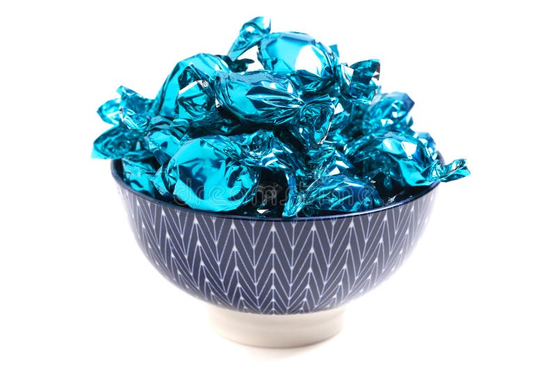 Blue Wrapped Candy stock image. Image of caramel, toffee - 126826141