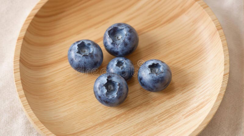 A Bowl of Blueberries on a Wooden Table Stock Illustration - Illustration of rustic, wood: 360901009