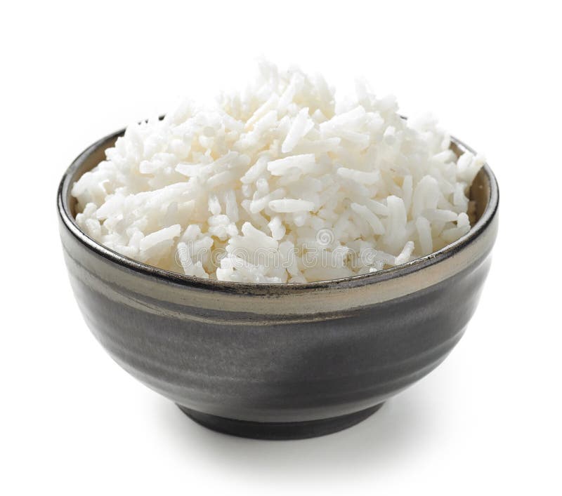 Bowl of boiled rice stock photo. Image of cereal, grain - 134951452