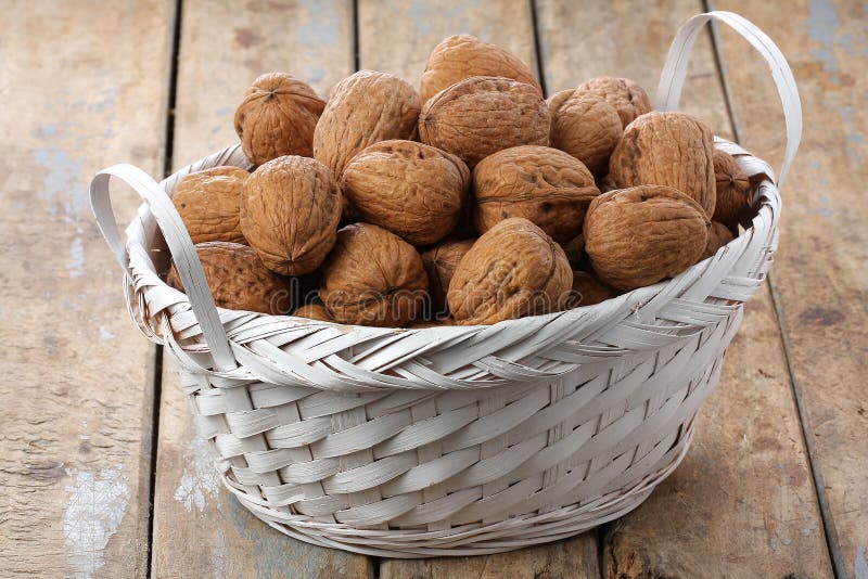 Basket Bunch of Walnuts stock image. Image of seed, walnuts - 31800221