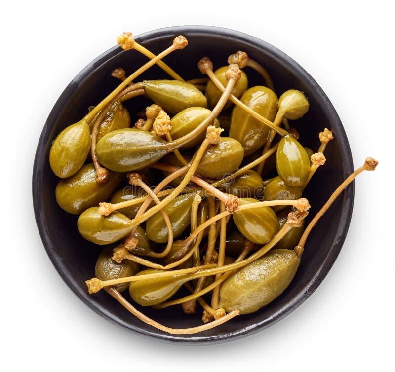 Canned capers with thyme stock photo. Image of closeup - 246469844